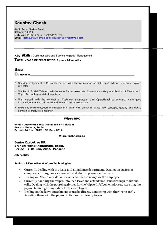 Current Resume of Kaustav | PDF