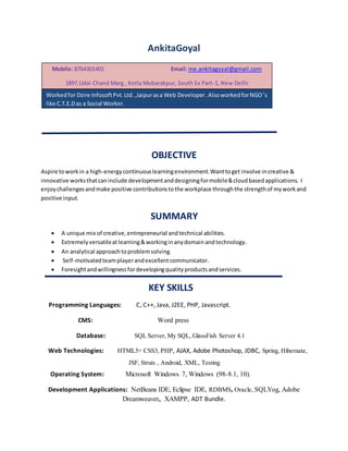 AnkitaGoyal-Resume | PDF