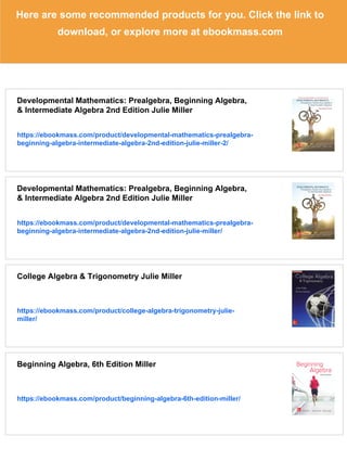 Intermediate Algebra 6th Edition Julie Miller | PDF
