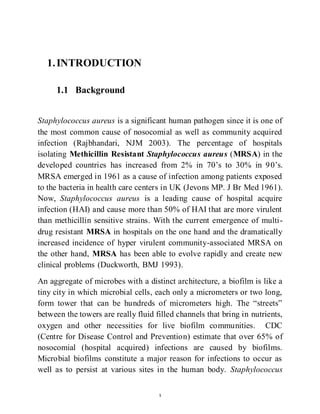 A PROPOSAL ON BIOFILM FORMATION AND ANTIBIOTIC SUSCEPTIBILITY PATTERN ...