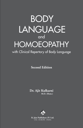 Body Language And Homeopathy First Edition Ajit Kulkarni | PDF