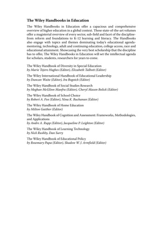 The Wiley Handbook Of Educational Policy Armfield Shadow W J Papa | PDF