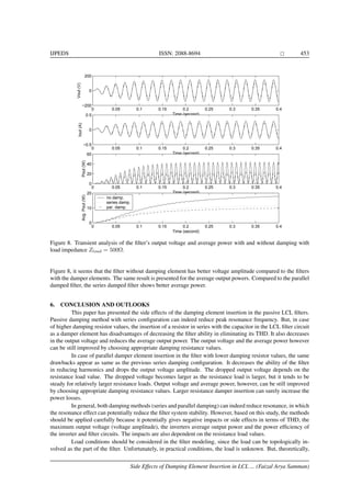 Side Effects of Damping Element Insertion in LCL Filter for DC/AC ...