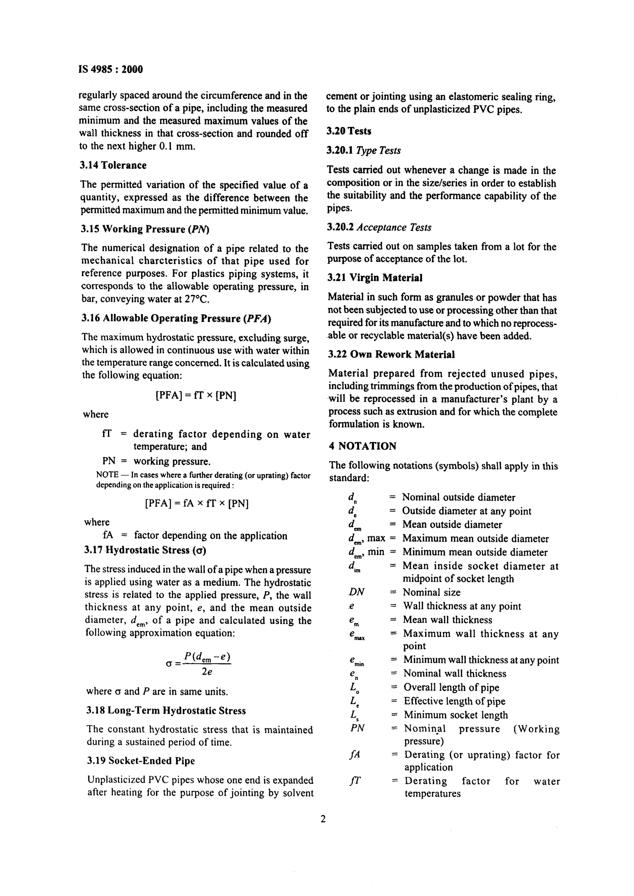 IS 4985 : 2000 | PDF