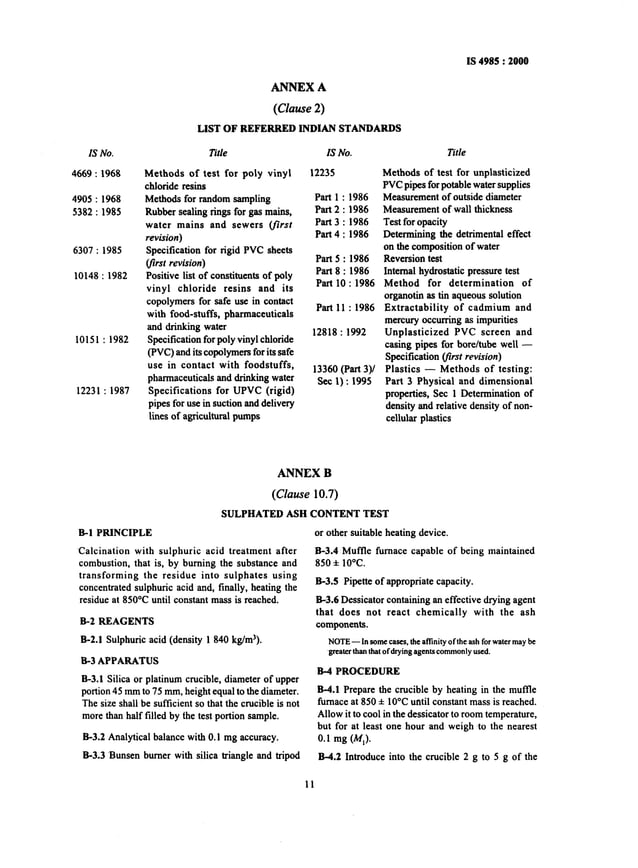 IS 4985 : 2000 | PDF | Chemistry | Science