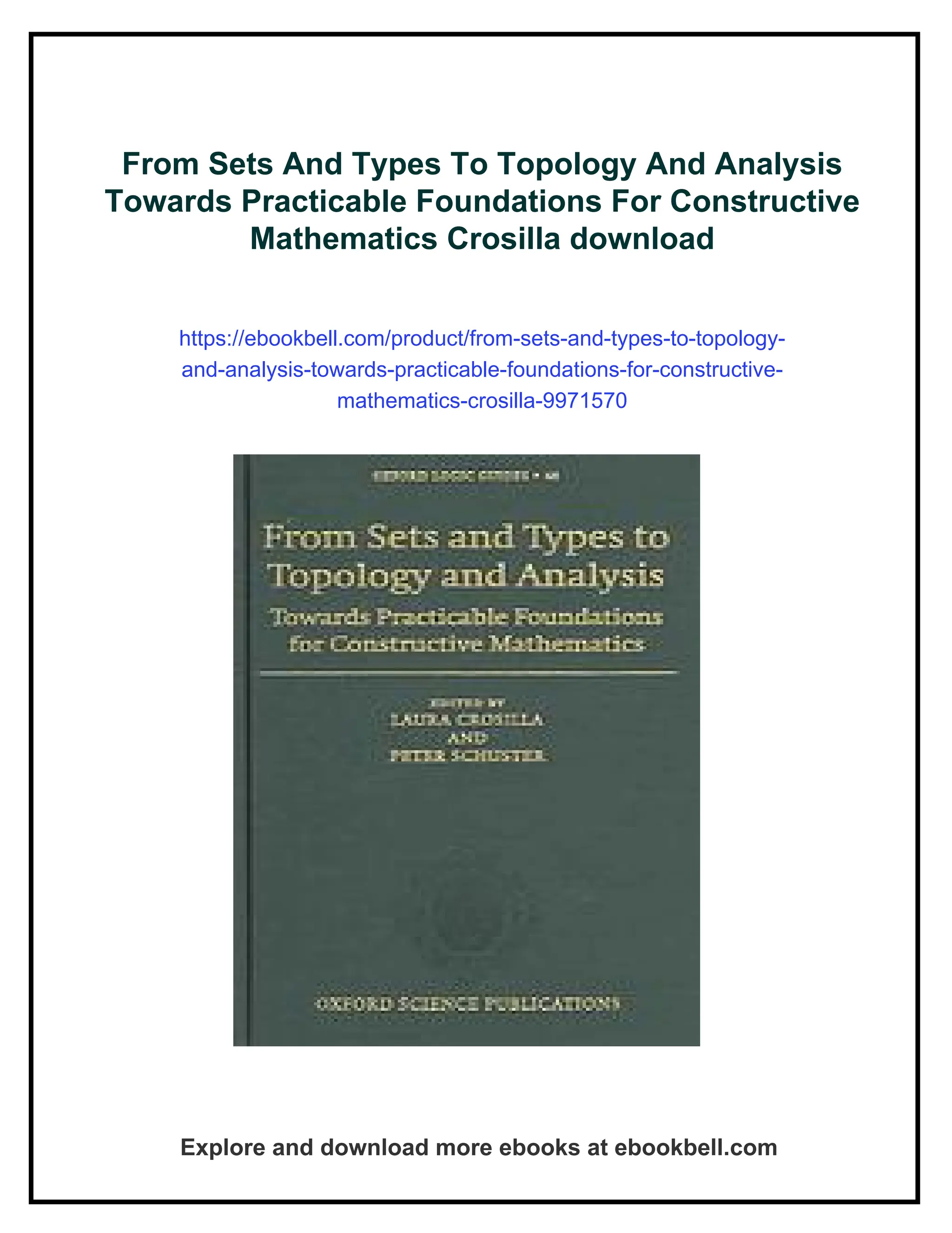 From Sets And Types To Topology And Analysis Towards Practicable Foundations For Constructive ...