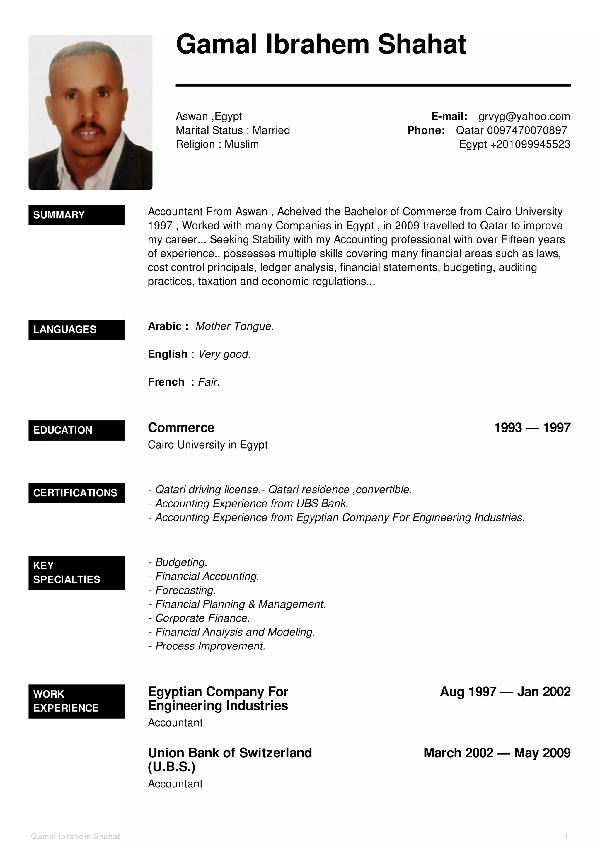 Gamal Ibrahem -CV | PDF