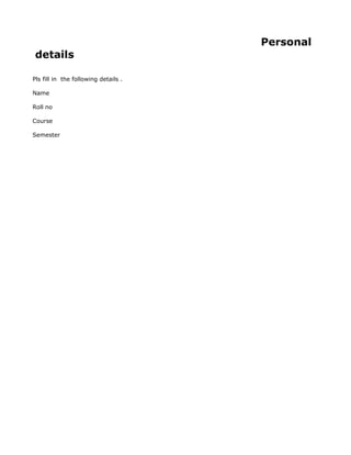 Personal details | DOC
