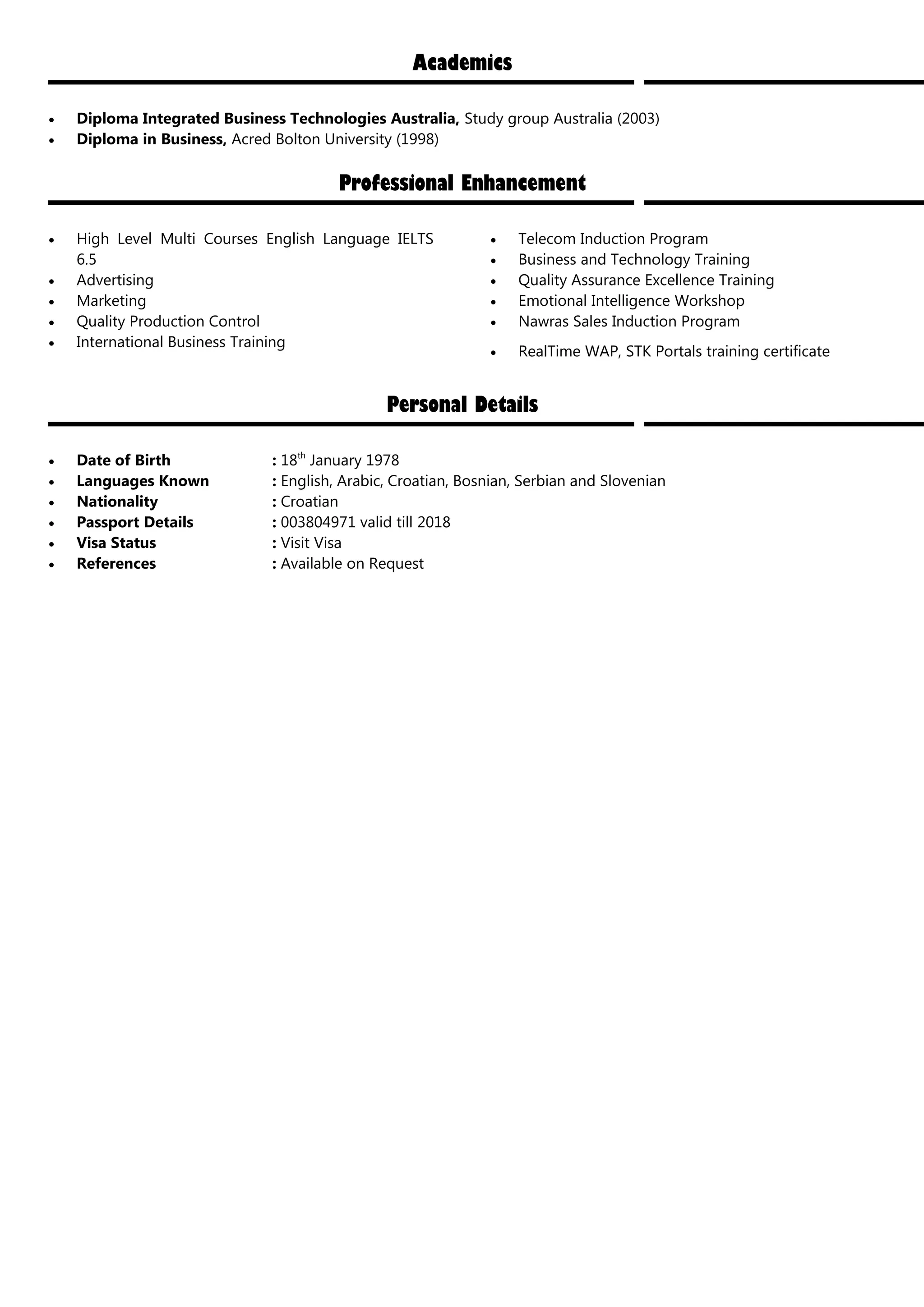 Resume - Abdulhameed Hatim Abdulhameed | DOC