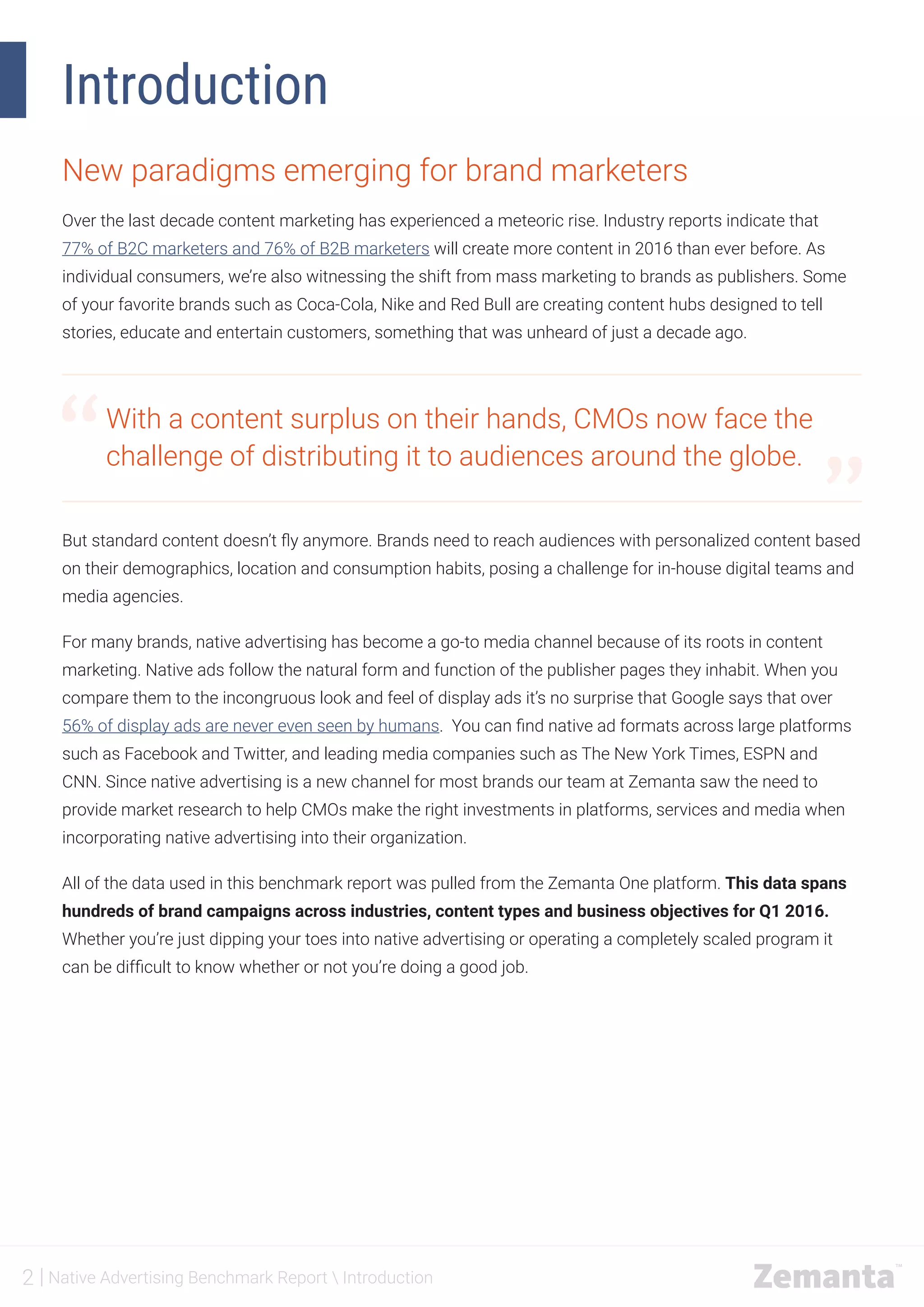Zemanta Native Ads Benchmark Report | PDF