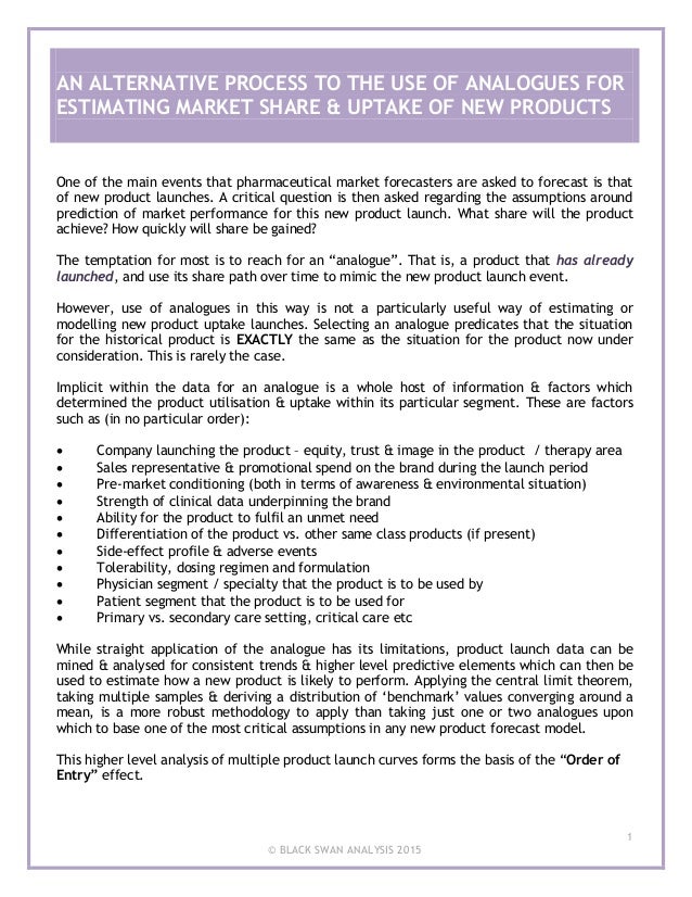 Alternative To Analogues For Estimating Market Share