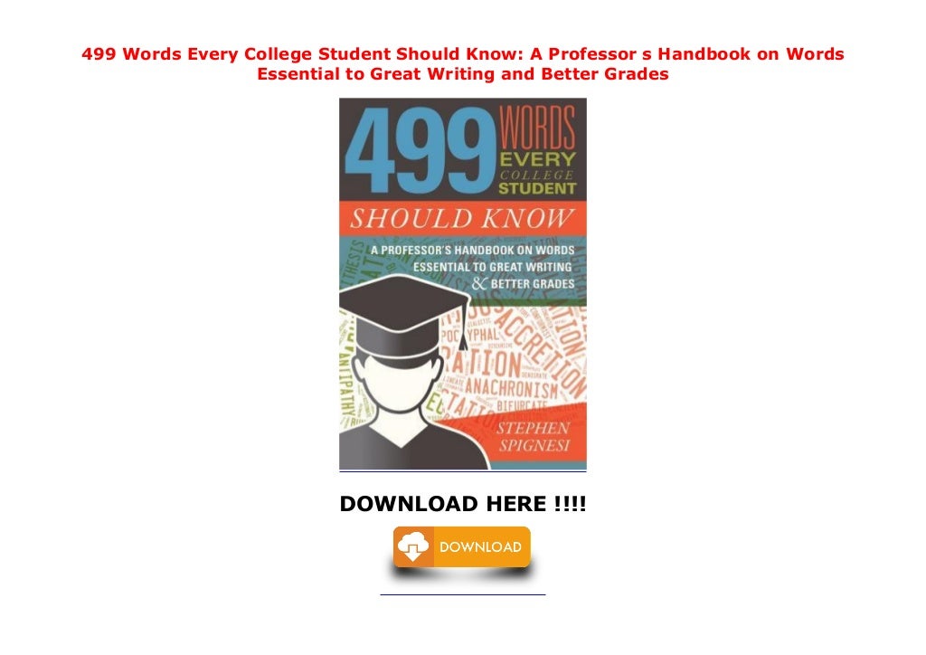 499 Words Every College Student Should Know A Professor S Handbook On 499-words-every-college-student-should-know-a-professor-s-handbook-on