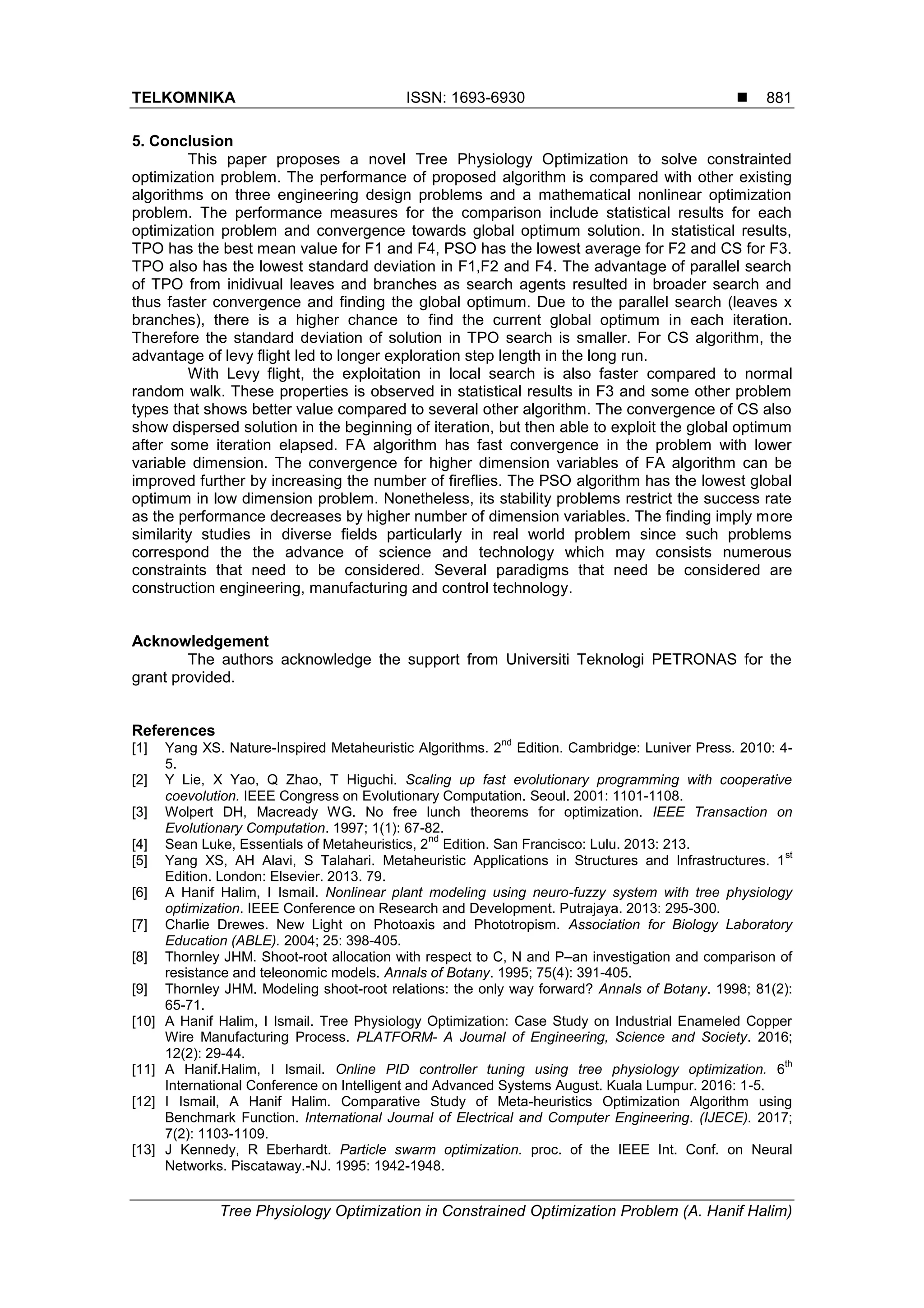 Tree Physiology Optimization In Constrained Optimization Problem Pdf