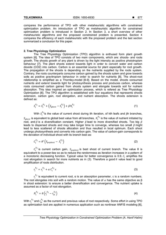 Tree Physiology Optimization In Constrained Optimization Problem Pdf