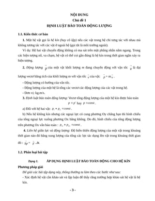 Tiểu luận Hệ thống bài tập chương các định luật bảo toàn. | PDF