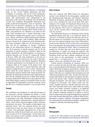 Interprofessional Simulation: An Effective Training Experience for Health Care Professionals ...