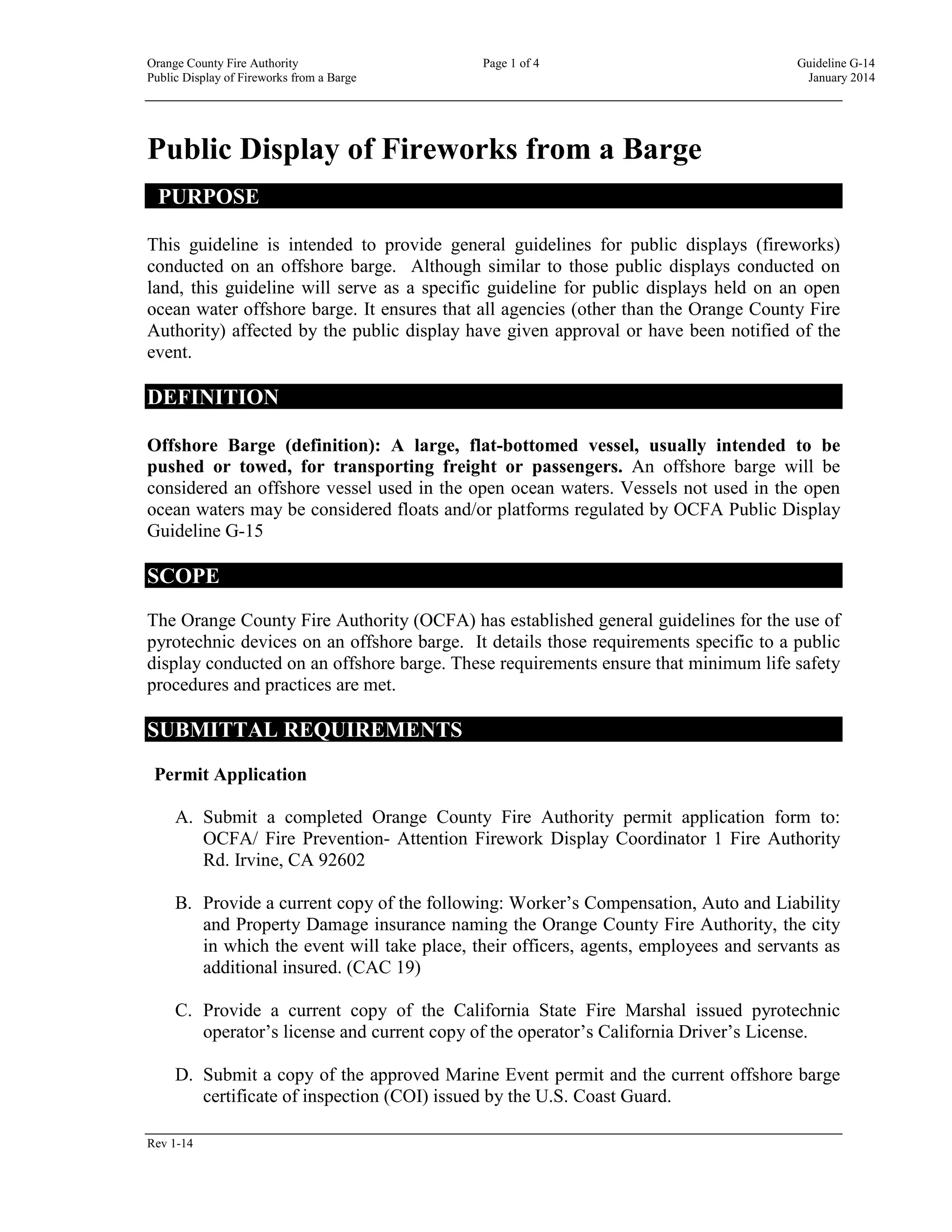 OCFA FWRKS FROM BARGE | PDF