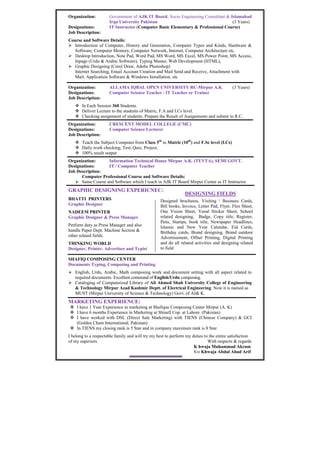 M. Akram all fields C.V | PDF