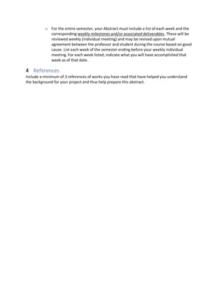 4998 project report proposal abstract template | PDF