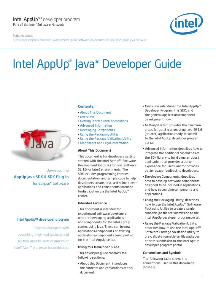 Intel AppUp Java Developer Guide