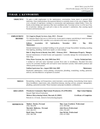 Tyrail Resume | DOCX | Business and Finance