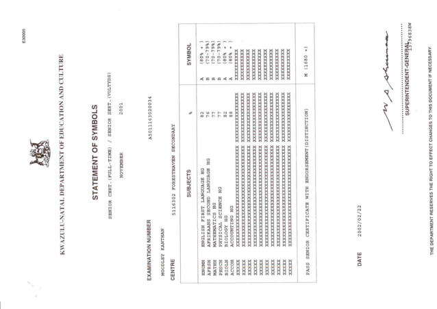 Matric Statement of symbols | PDF