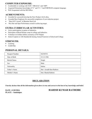 harish cv | DOC