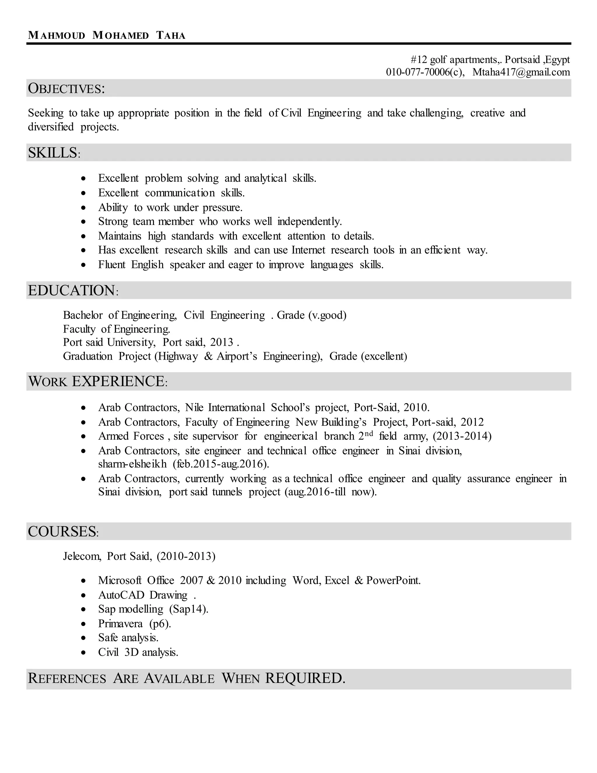 Eng. Mahmoud taha | DOCX