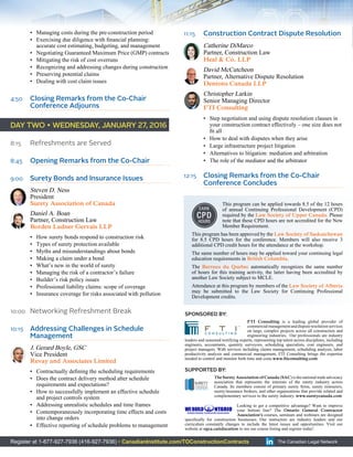 Managing Risk in Construction Contracts and Projects - 2016 Brochure | PDF