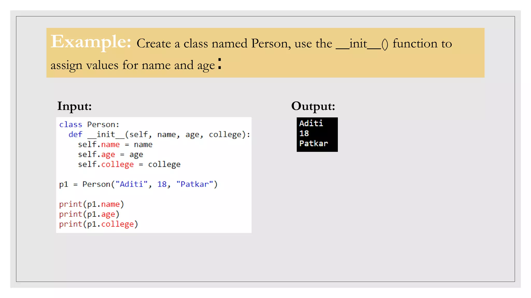 Creating class, self variables in Python | PPT Creating class, self variables in Python | PPT