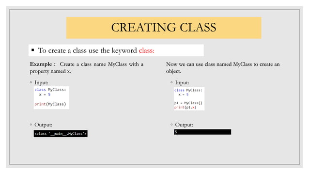 Creating class, self variables in Python | PPTX | Programming Languages ...