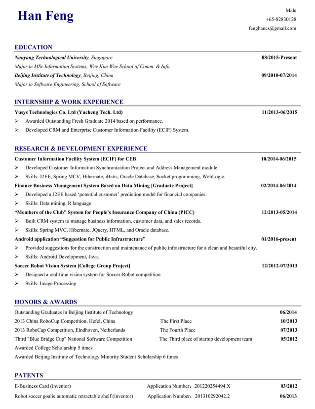HanFeng-CV | PDF | Computer Software and Applications | Computing