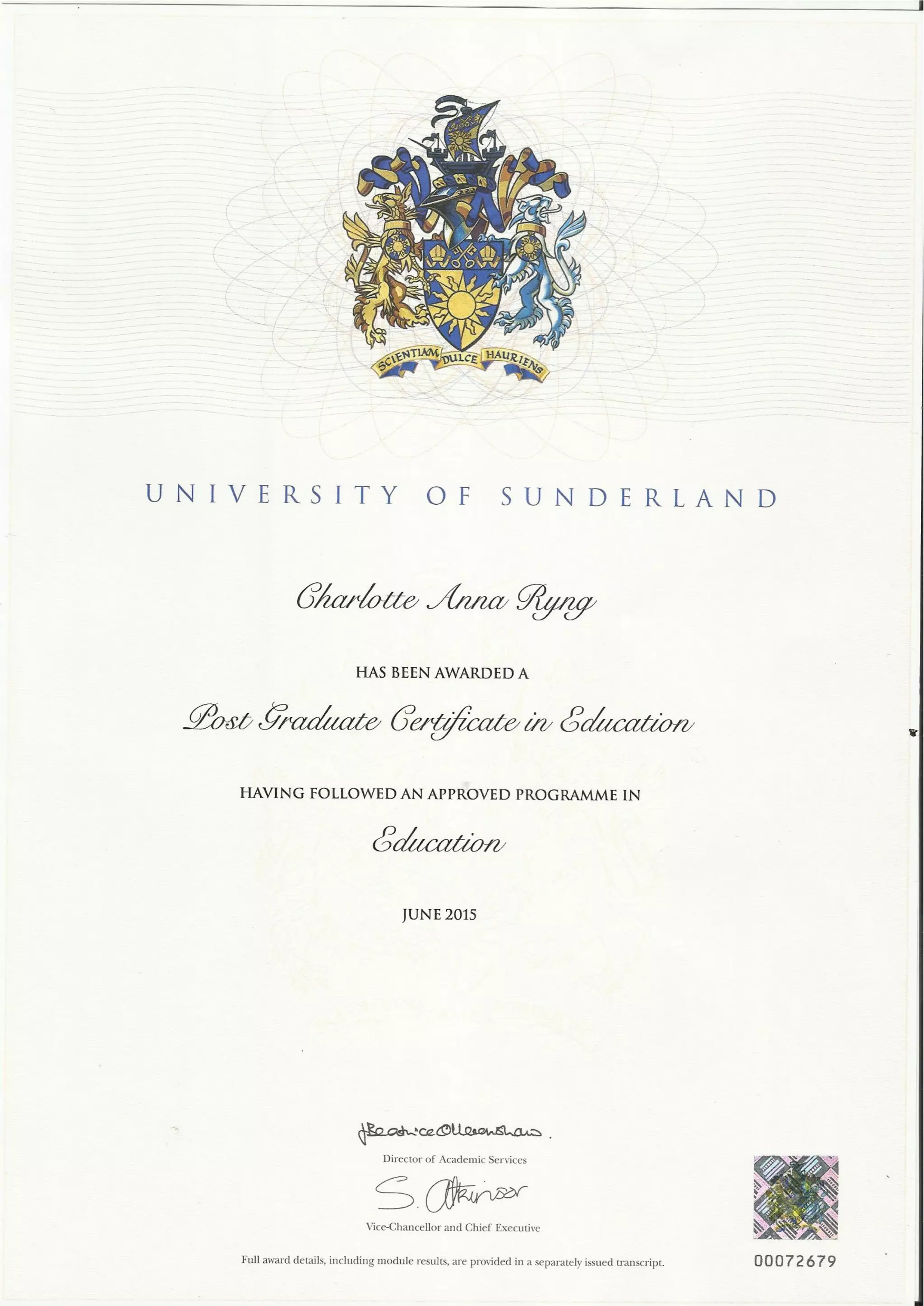 PGCE Certificate 2015 | PDF