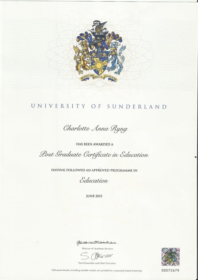 PGCE Certificate 2015 | PDF