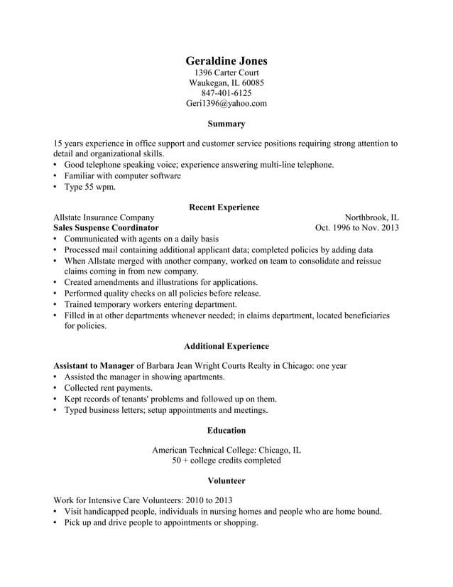 geraldine jones new resume from | DOC