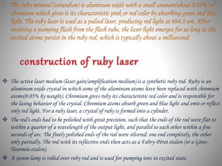 Ruby & Nd YAG laser By Sukdeep Singh | PPTX | Chemistry | Science