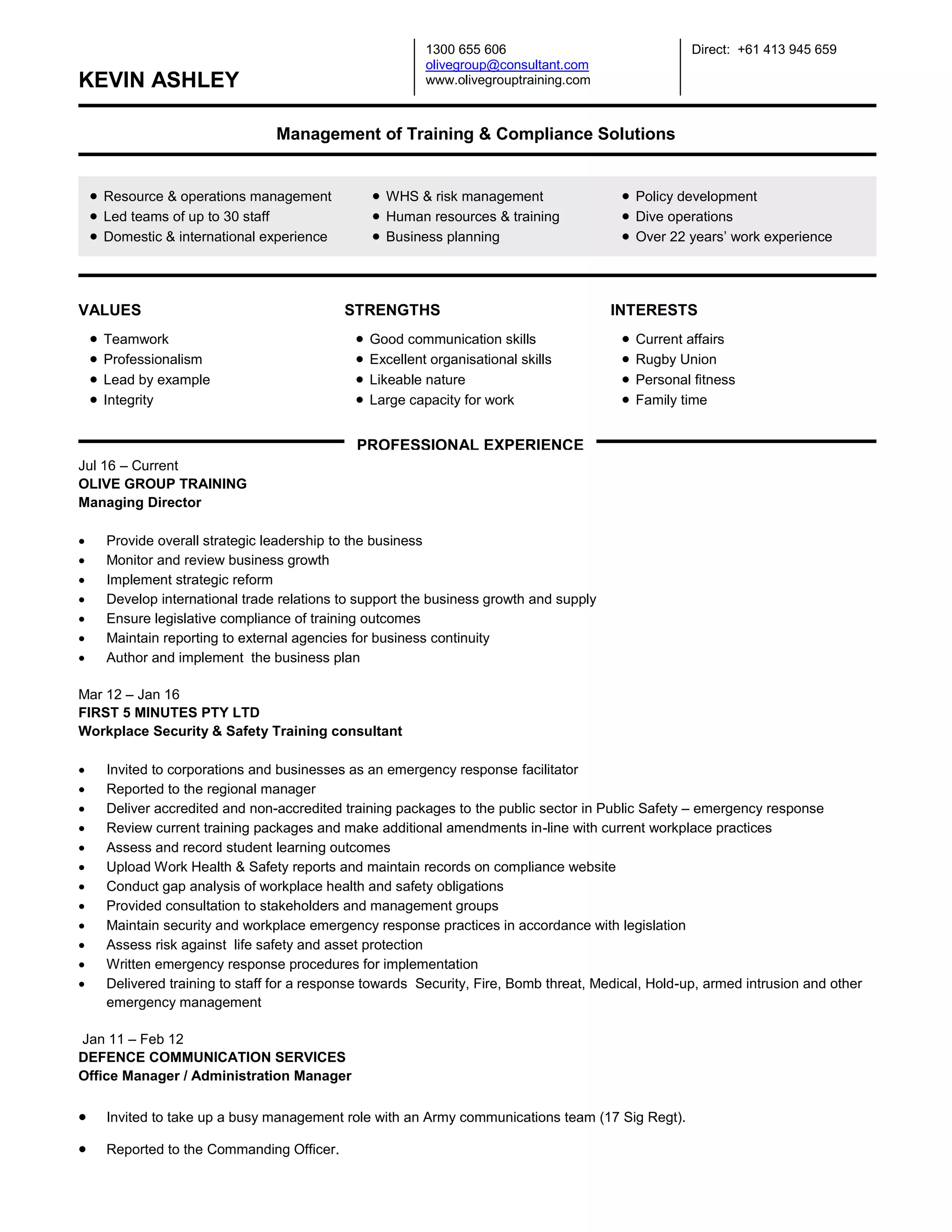 Kevin Ashley CV Current | PDF