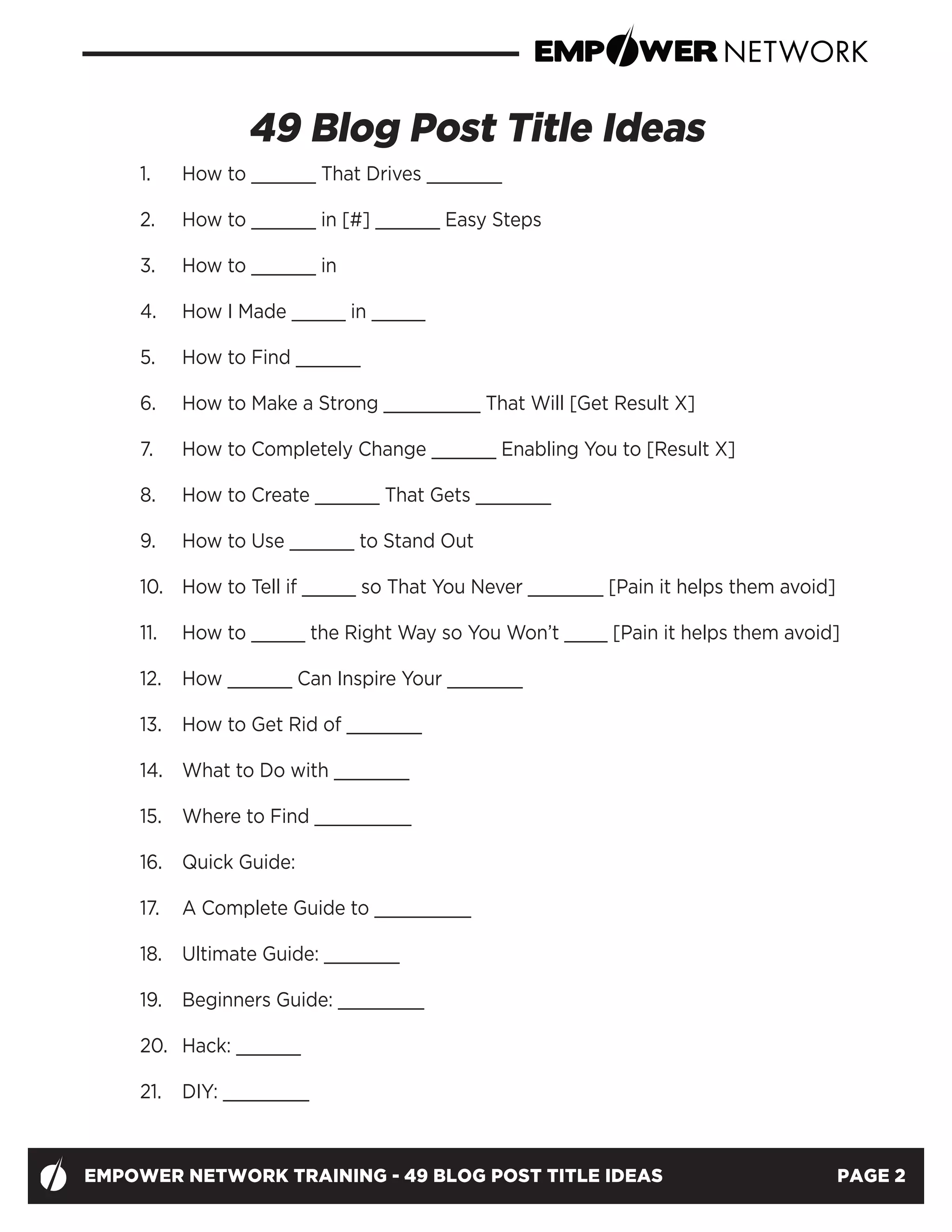 49 Blog Post Title Ideas | PDF