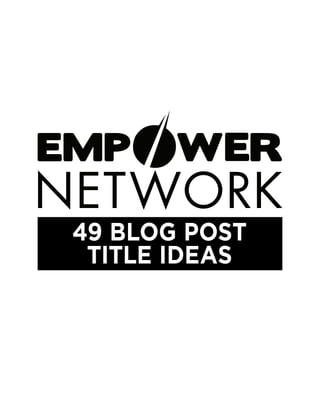 49 Blog Post Title Ideas | PDF