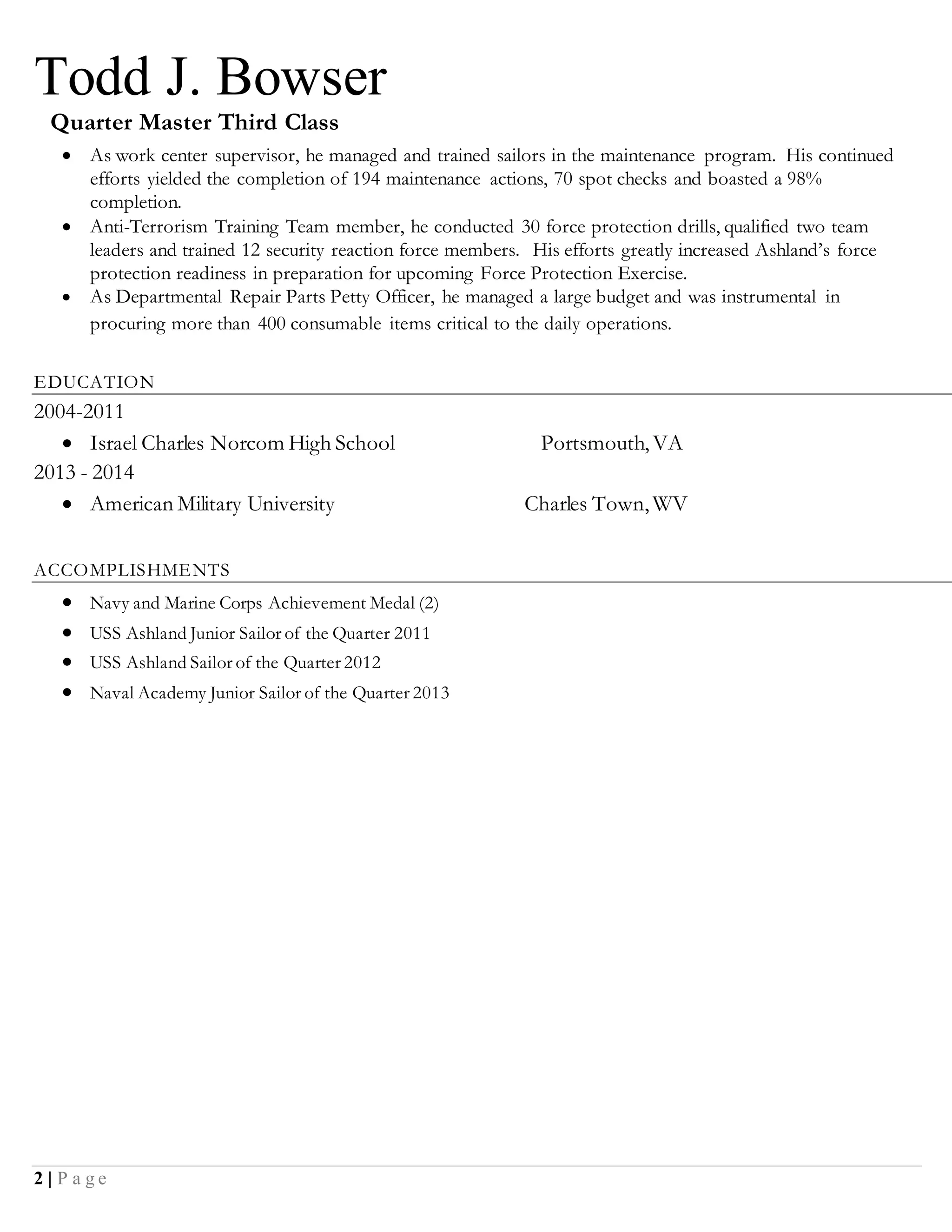 Todd Bowser Resume I (1) | DOCX