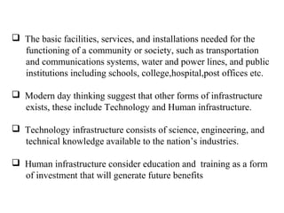Role of Infrastructure in Development 2 | PPT