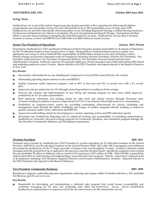 J LANG resume 2016 vCompassus 3 | PDF