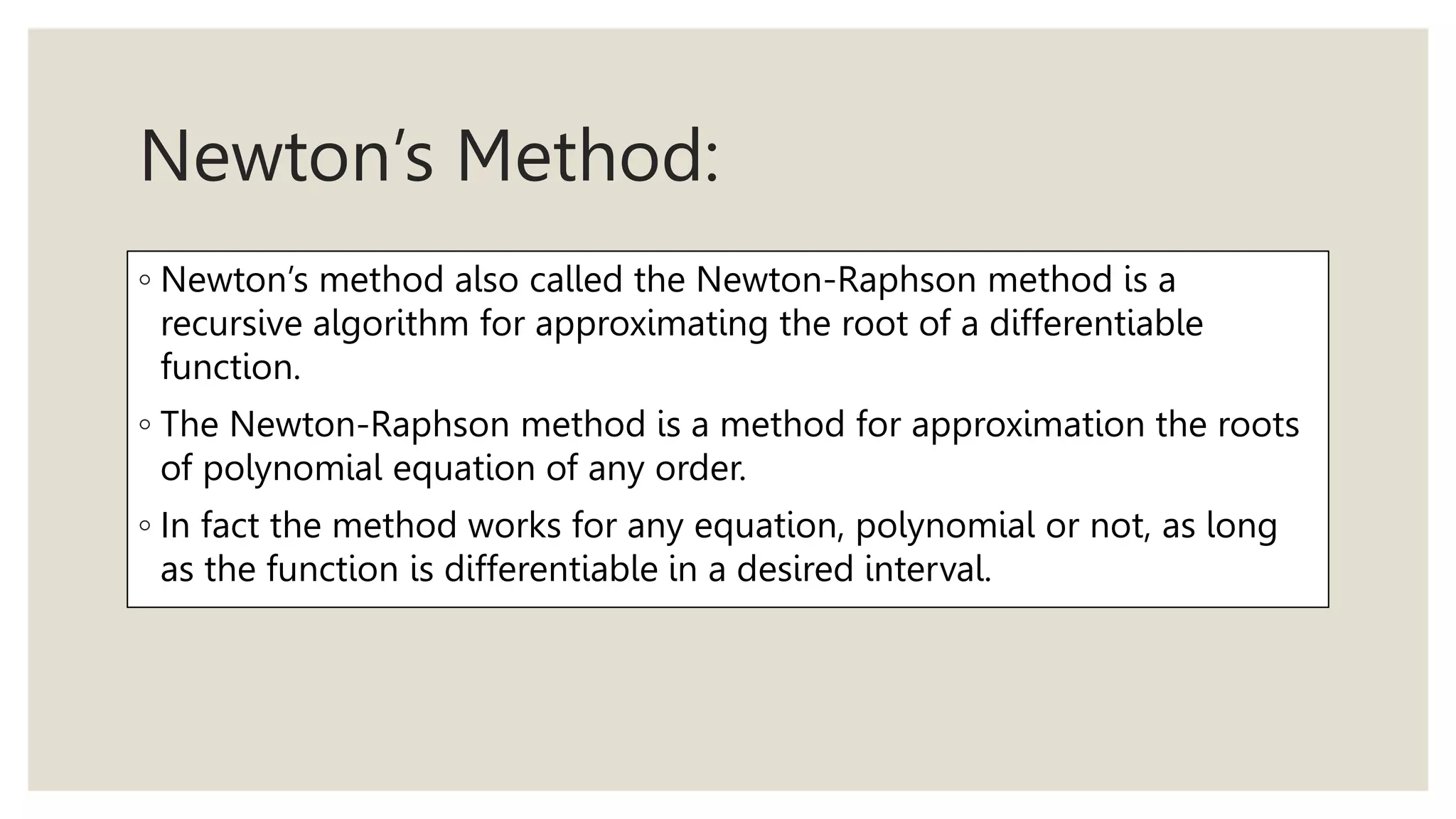 Newton's Method in Calculus | PPT