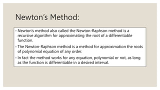 Newton's Method in Calculus | PPT