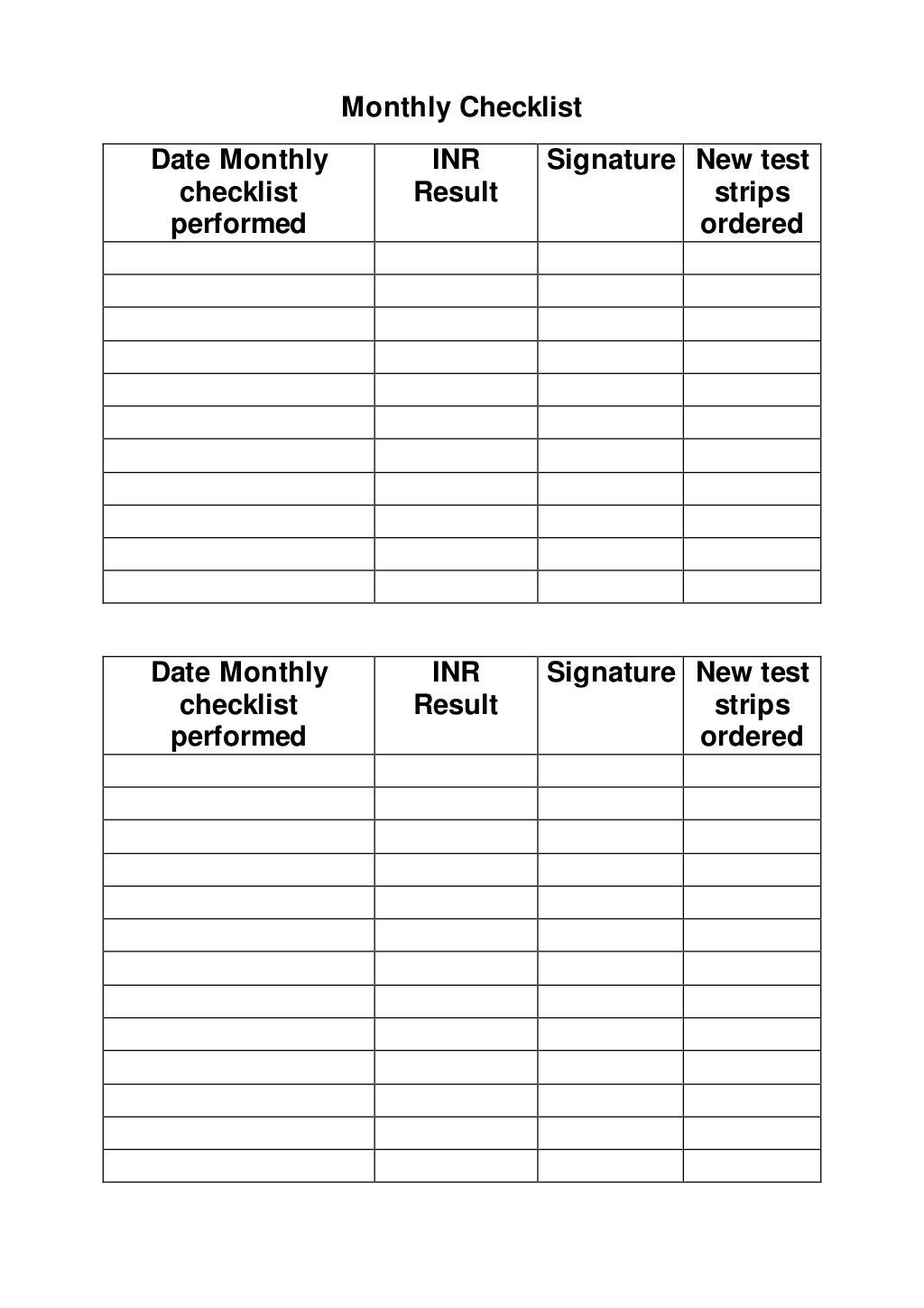 INR CHECKLIST FOLDER AND EQUIPMENT Guidelines