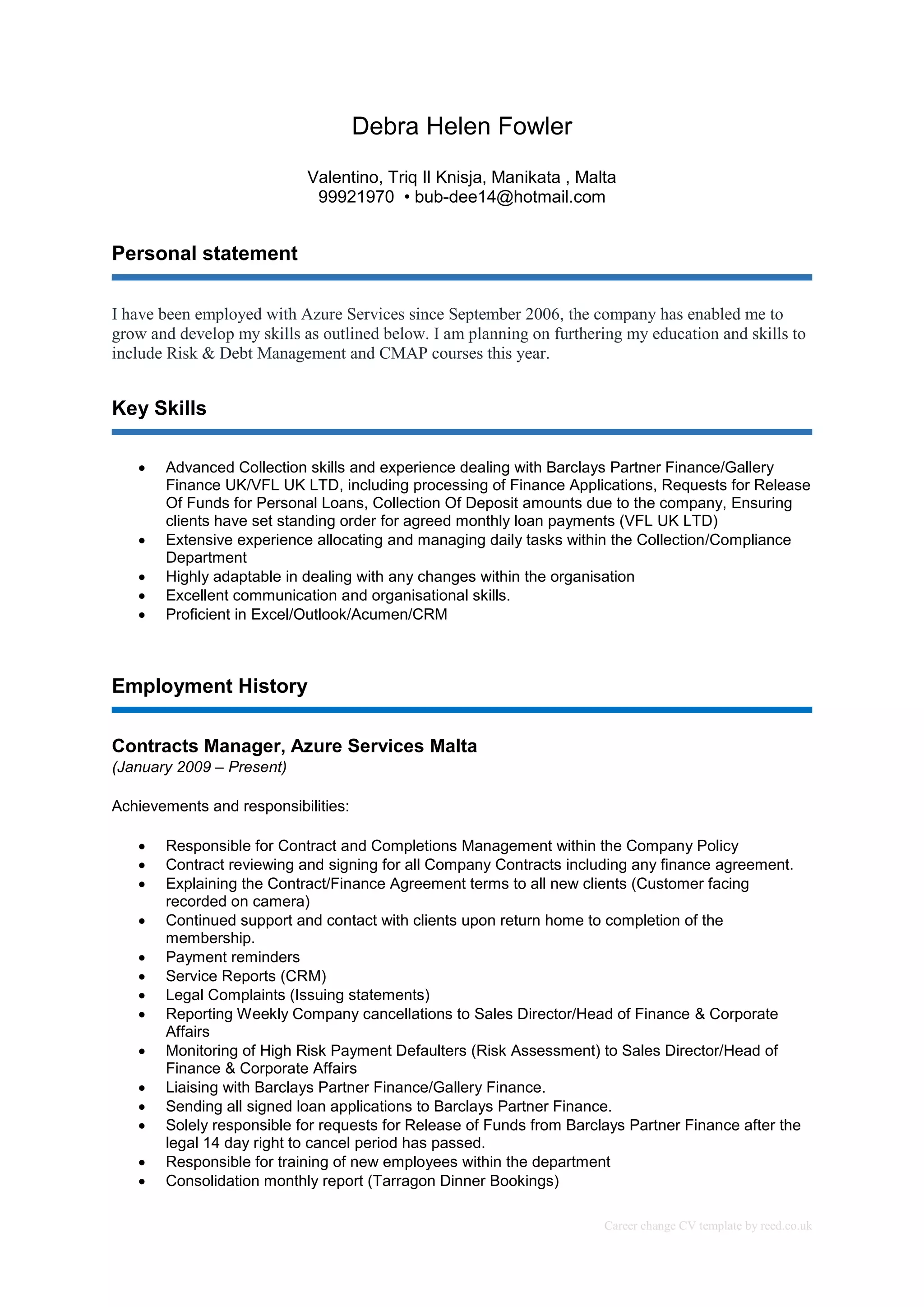 Debra Fowler CV | PDF