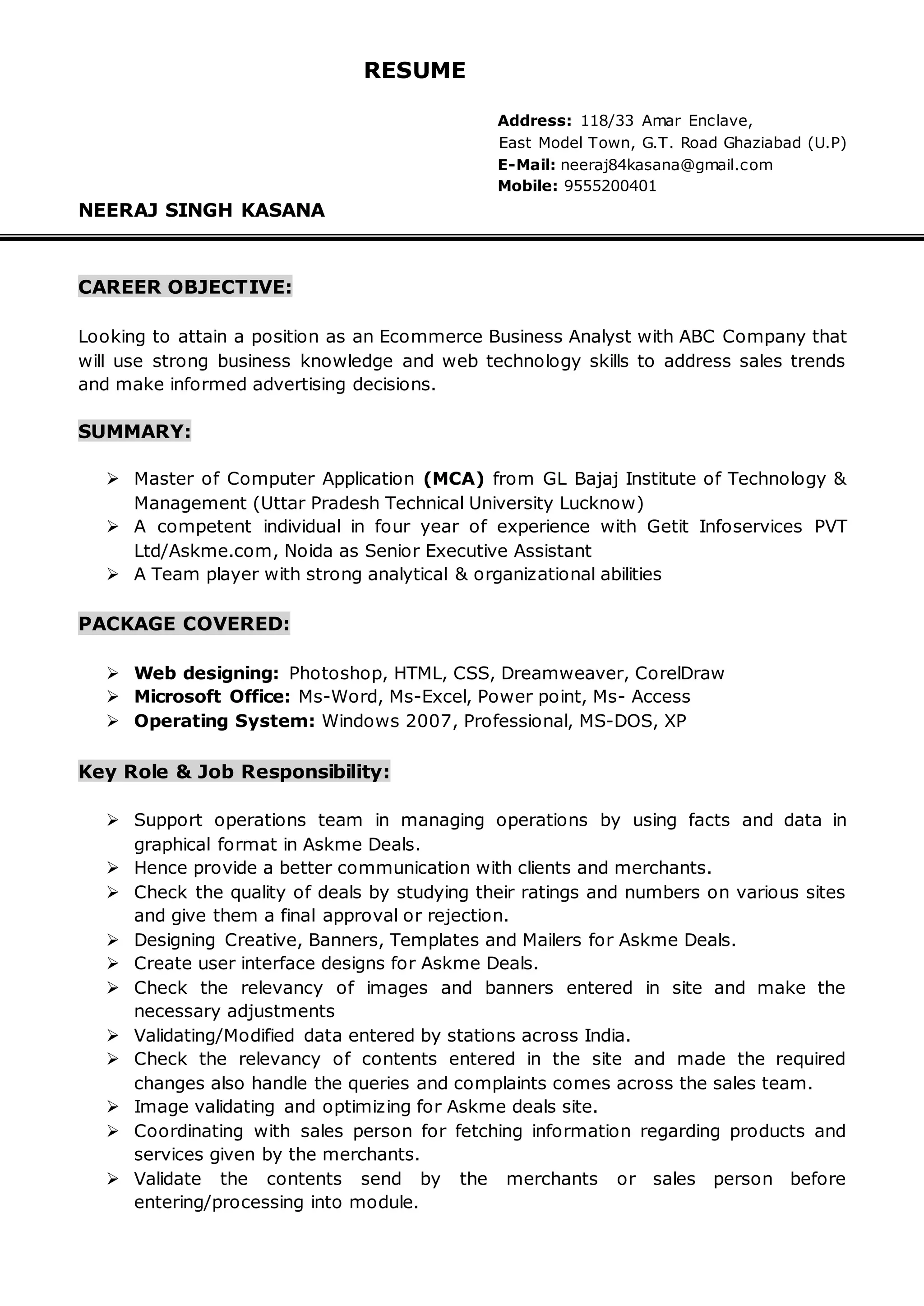Neeraj Resume | DOCX