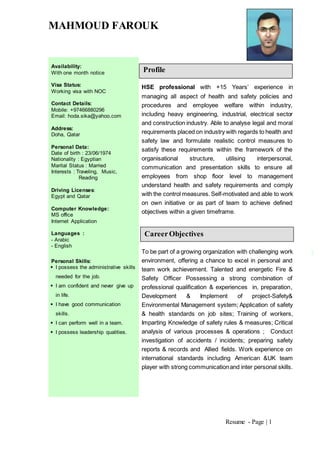 Mahmoud Farouk_CV | PDF