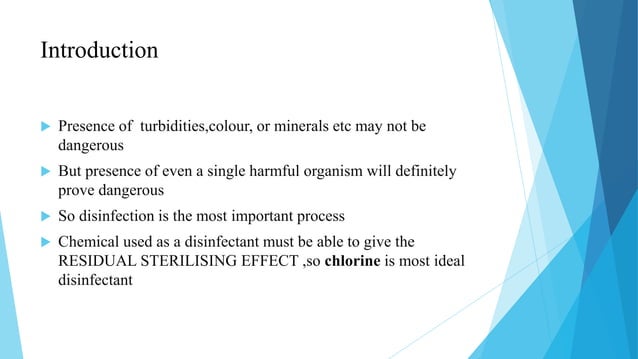 Chlorination - Disinfecting agent used in water treatment | PPTX ...