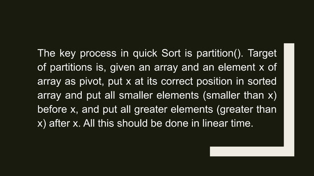 Quick sort algorithm | PPTX